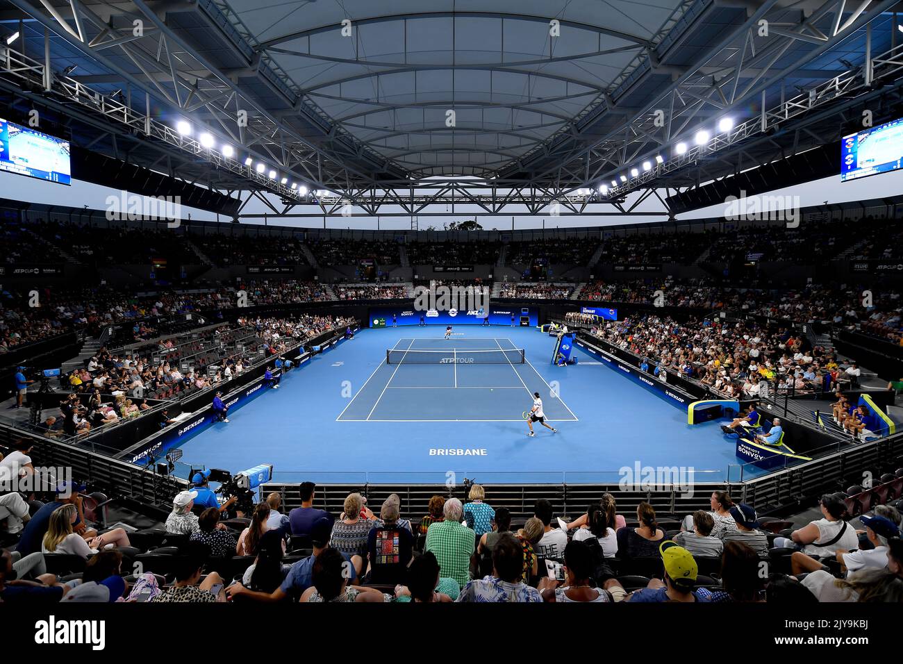 A general view is seen during day 3 of the ATP Cup tennis tournament at ...