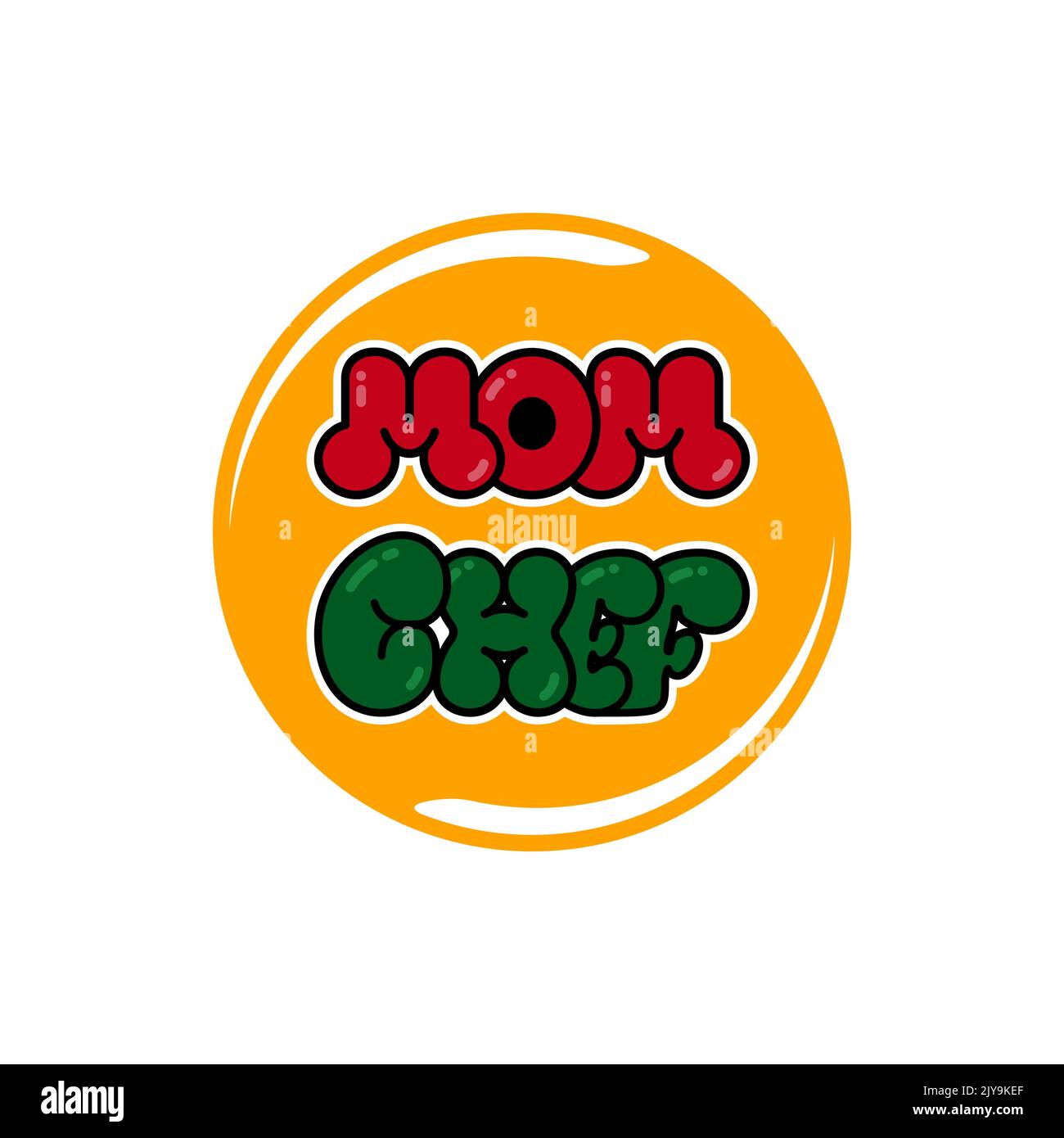 Mom chef bubble lettering logo vector. Chef typography, sketch style ...