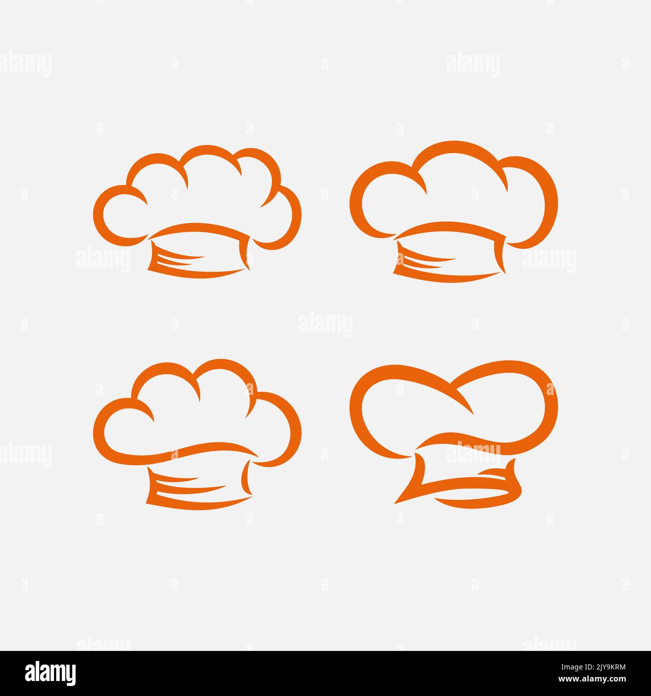 Set of Chef Hat Logo Vector. Creative Restaurant icon, symbol ...