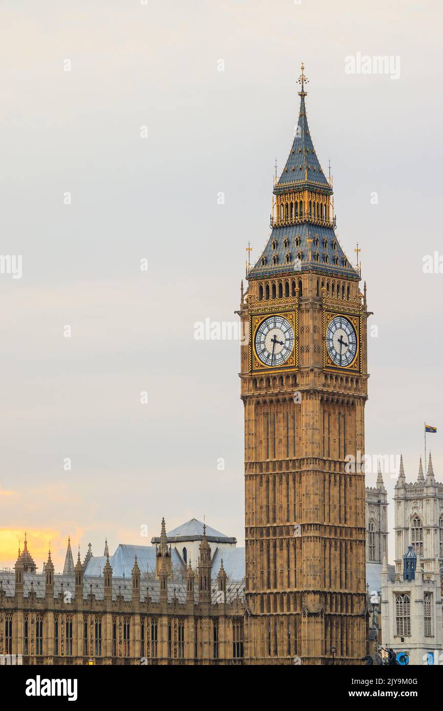 Big Ben and Houses of Parliament in London UK at sunset Stock Photo - Alamy