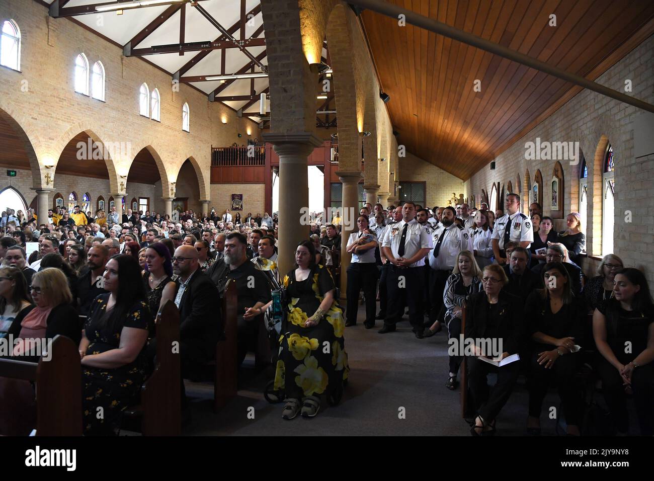 The funeral for NSW RFS volunteer Andrew ODwyer at Our Lady of ...