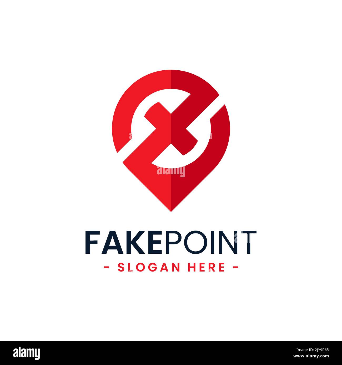 Fake point logo design template. Initial letter x and point icon vector ...