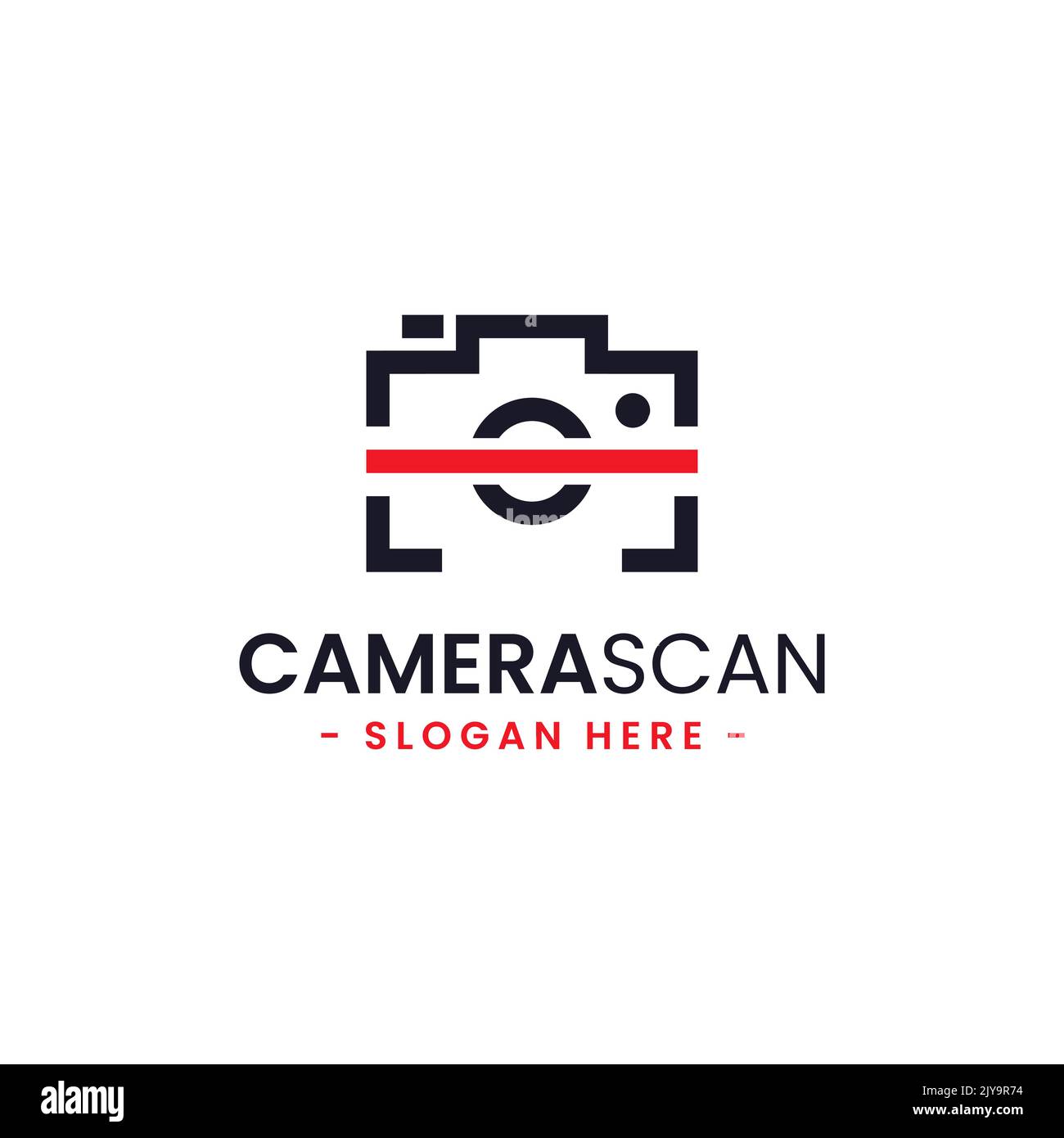 Camera scan logo design template. Minimal camera and scan icon vector ...
