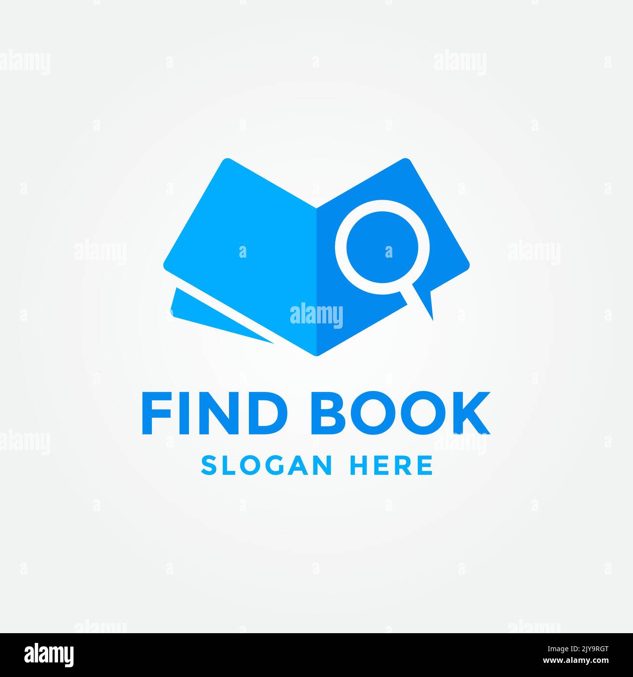 Find book logo design template. Book icon with magnifying glass ...