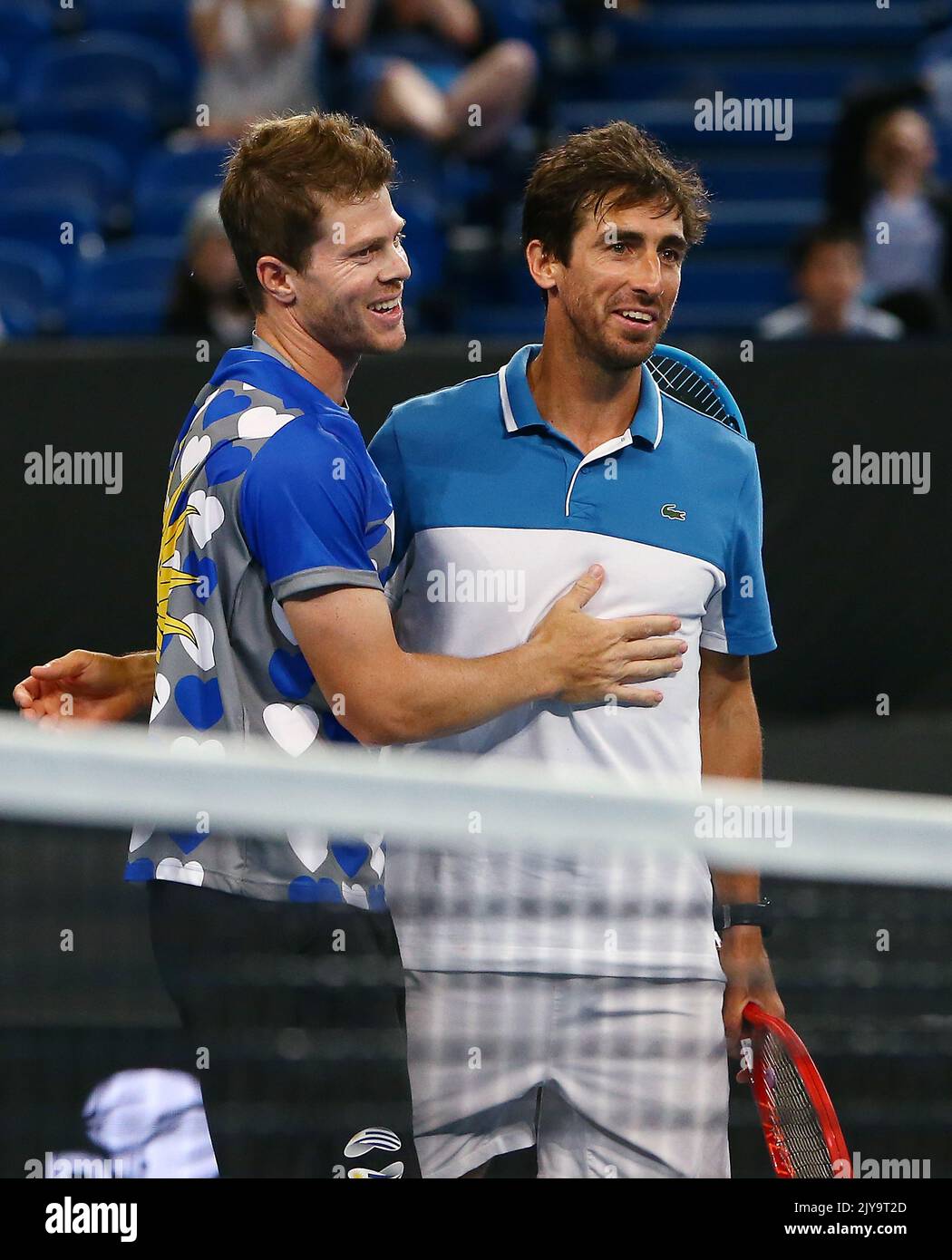 Pablo Cuevas and Ariel Behar of Uruguay celebrate winning the doubles ...