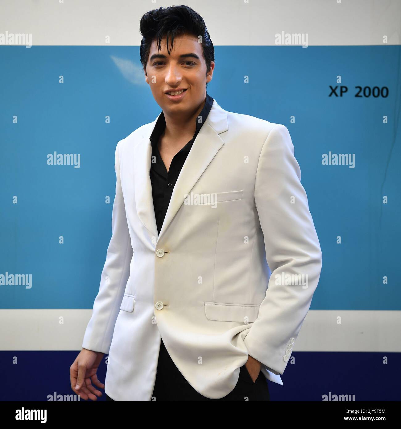 Elvis impersonator Anthony Fenech poses for a portrait prior to ...