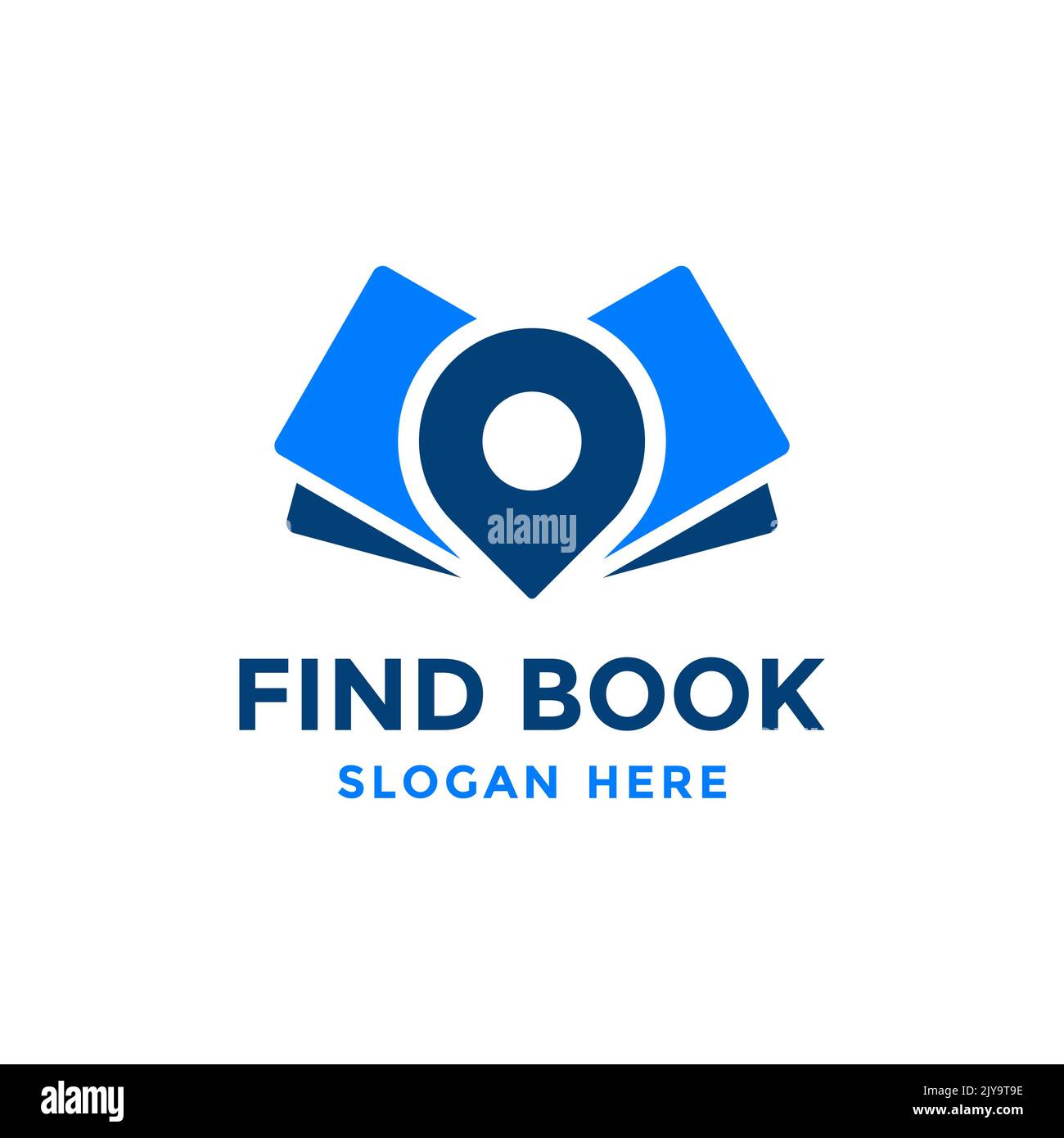 Book point logo design template. Education icon with pin combination ...