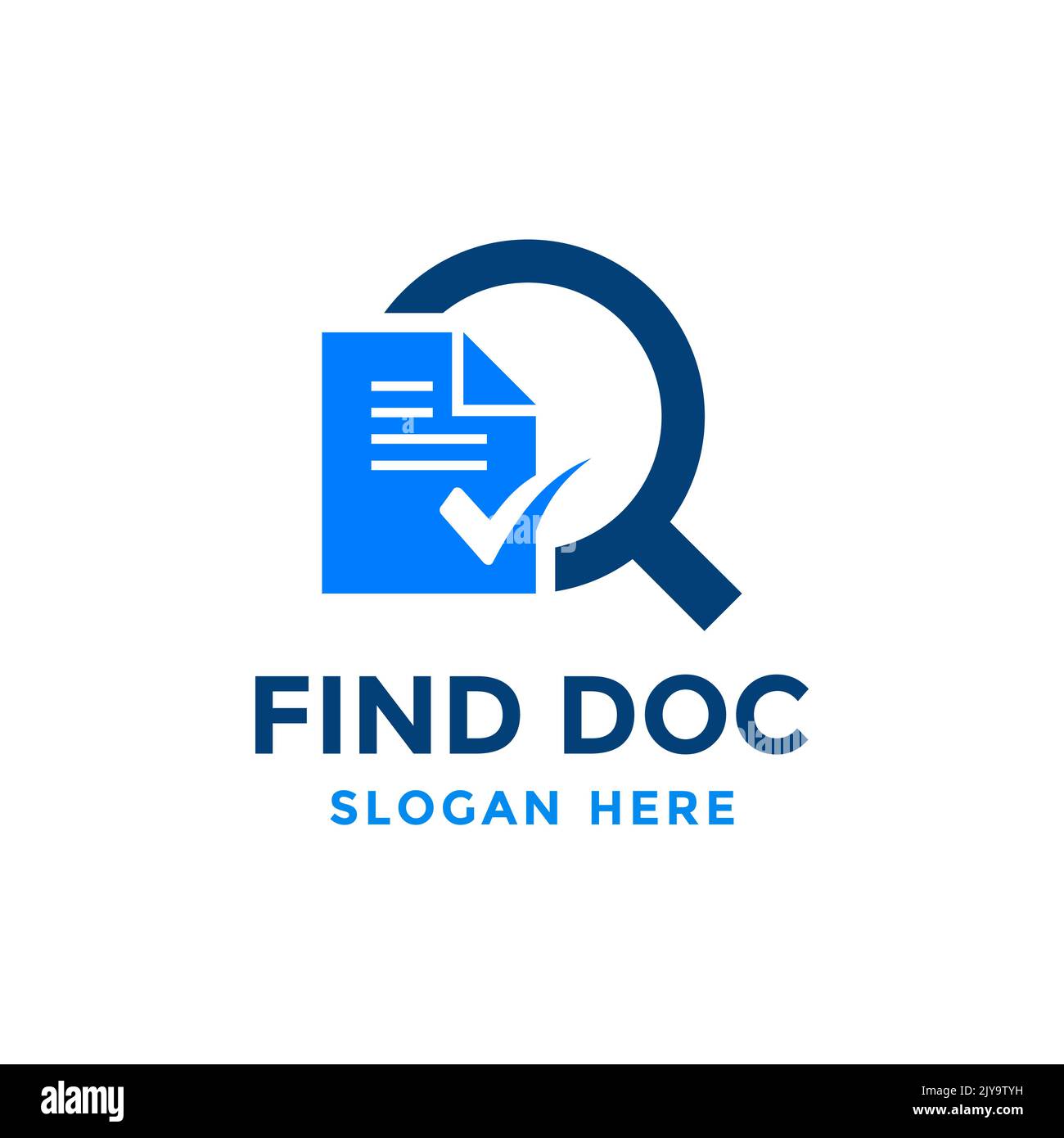 Review search logo design template. Magnifying glass icon with document ...