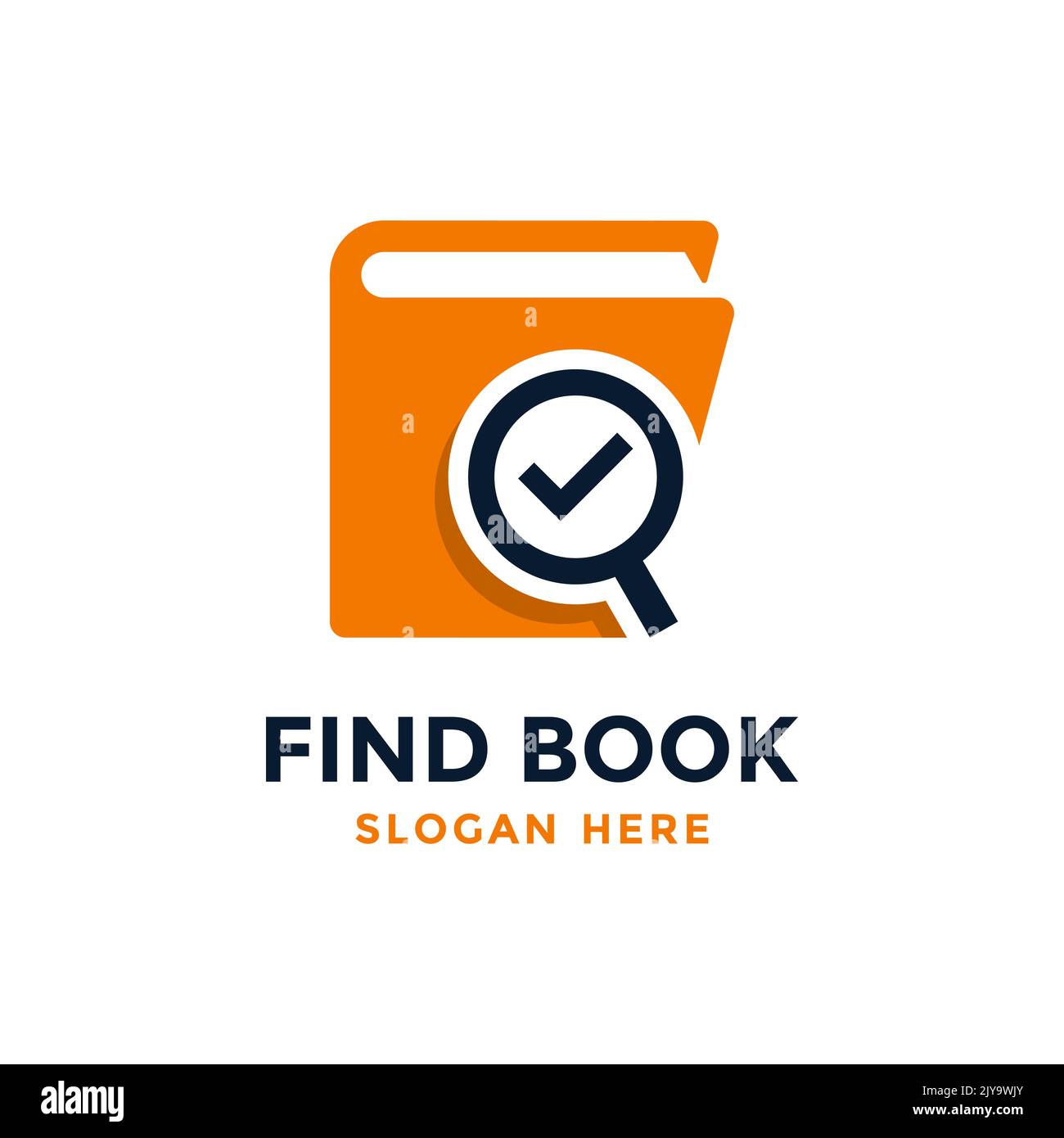 Find book logo design template. Book icon with magnifying glass ...