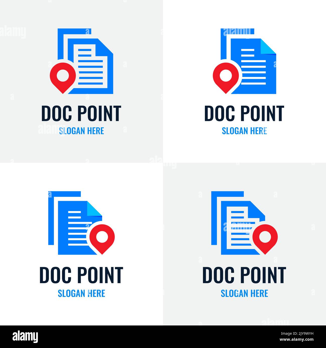 Set of document point logo design template. Review search icon vector ...