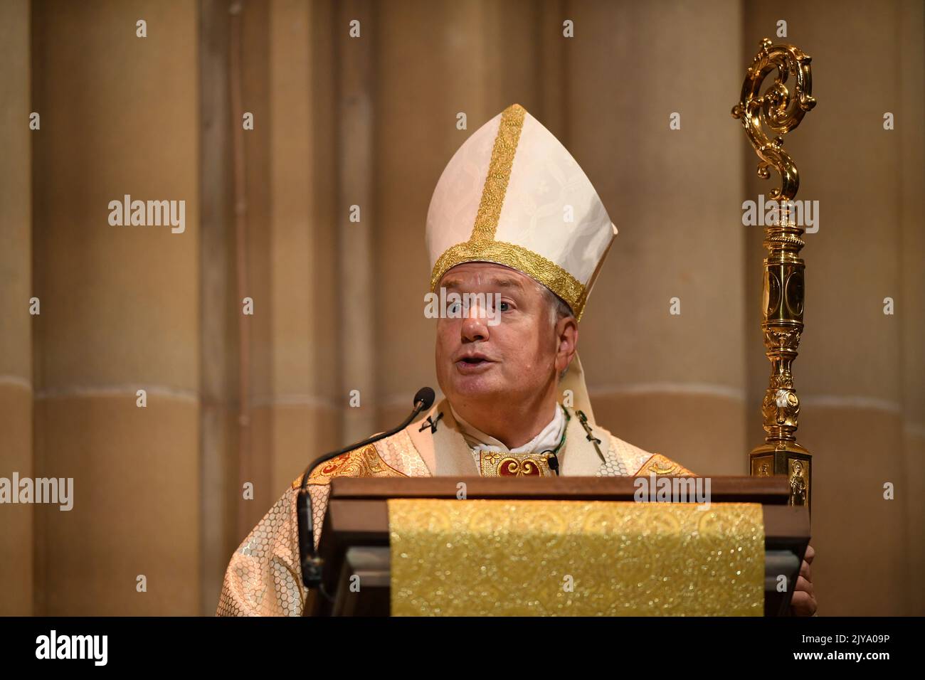 Archbishop of Sydney Anthony Fisher addresses a mass for people ...