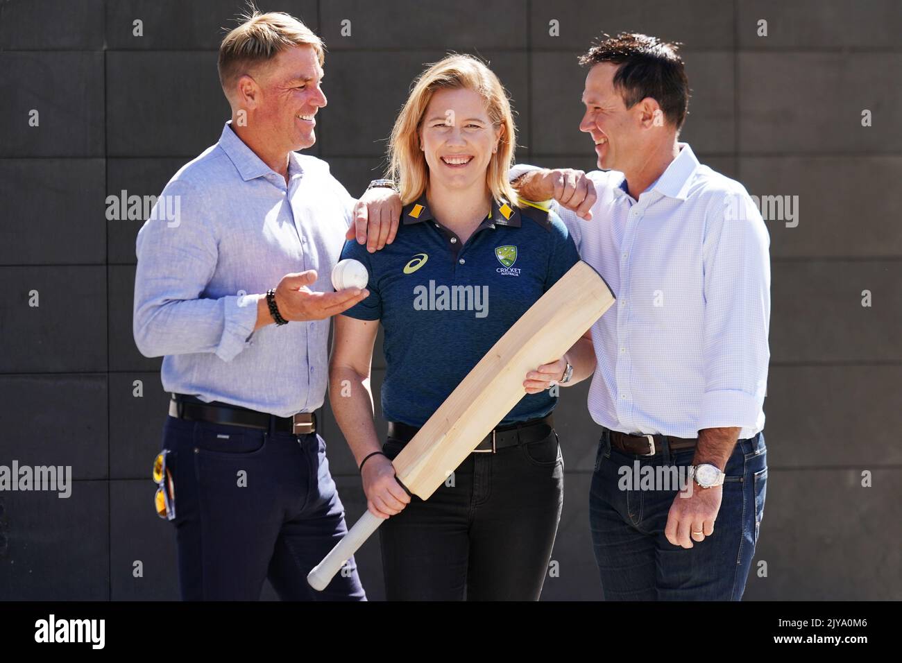 Former Australian cricketers Shane Warne, Alex Blackwell and Ricky ...
