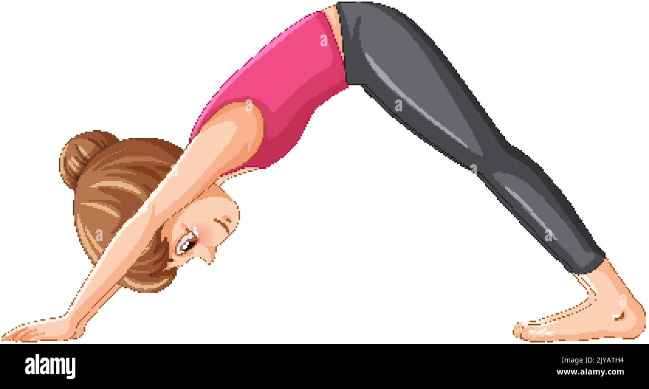 A girl doing yoga cartoon character illustration Stock Vector Image ...