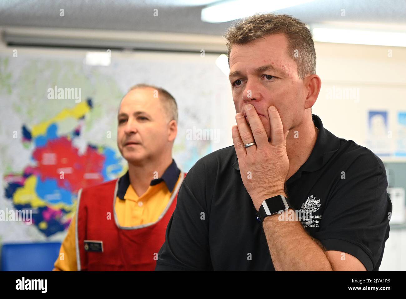 National Bushfire Recovery Agency chief Andrew Colvin during a tour of ...