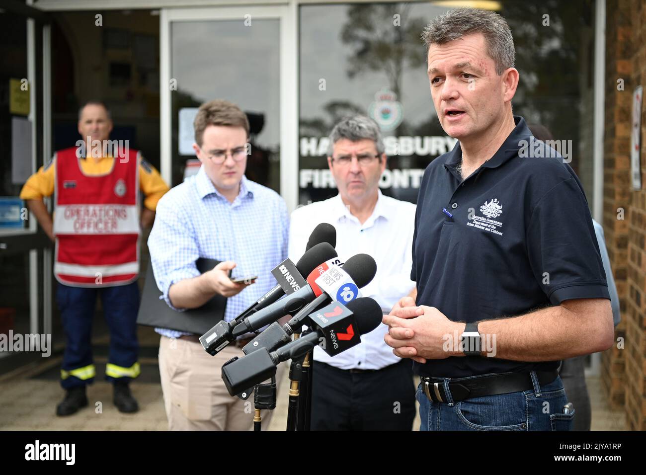 National Bushfire Recovery Agency chief Andrew Colvin speaks to the ...