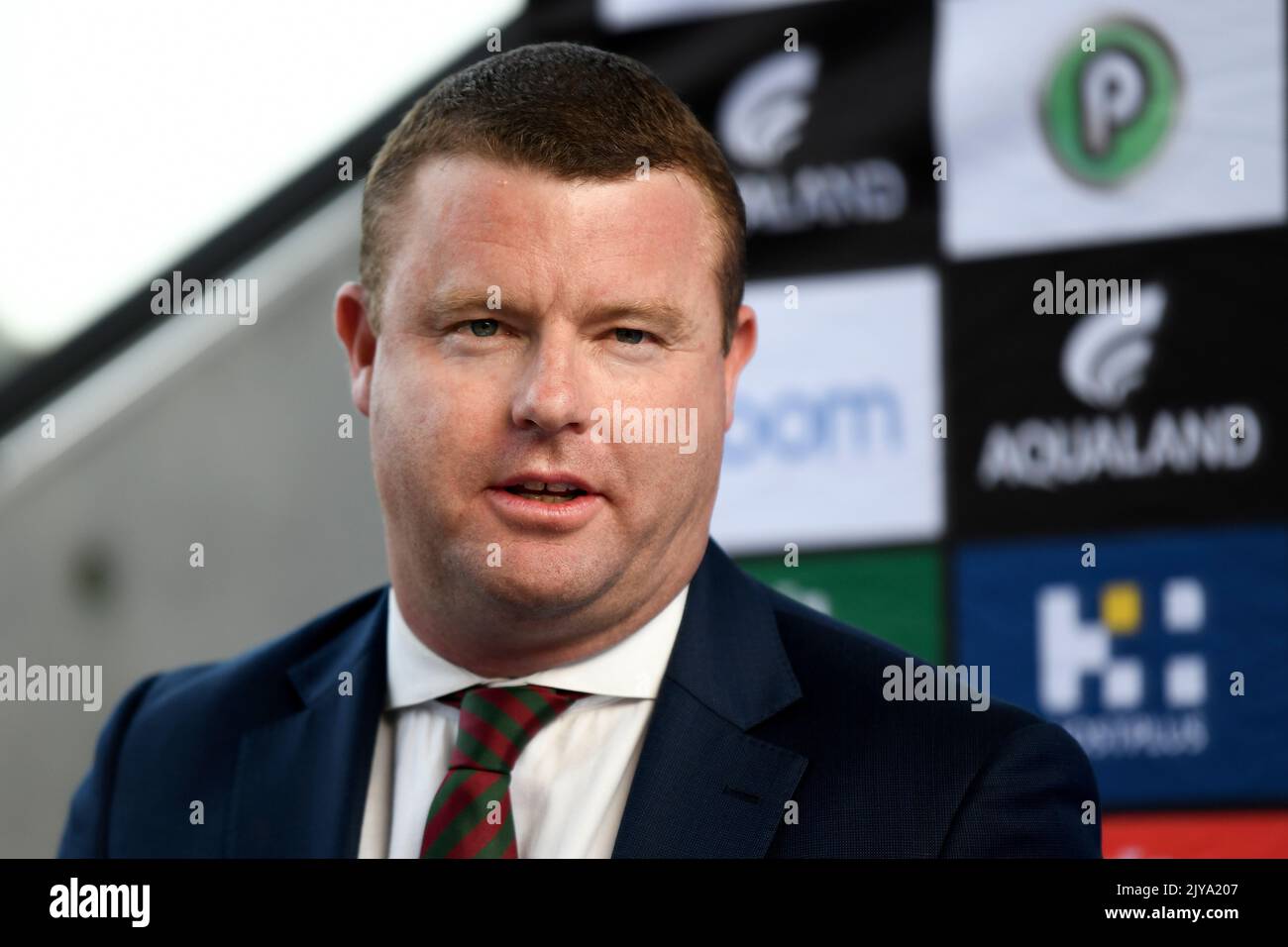 South Sydney Rabbitohs CEO Blake Solly is seen during a press ...
