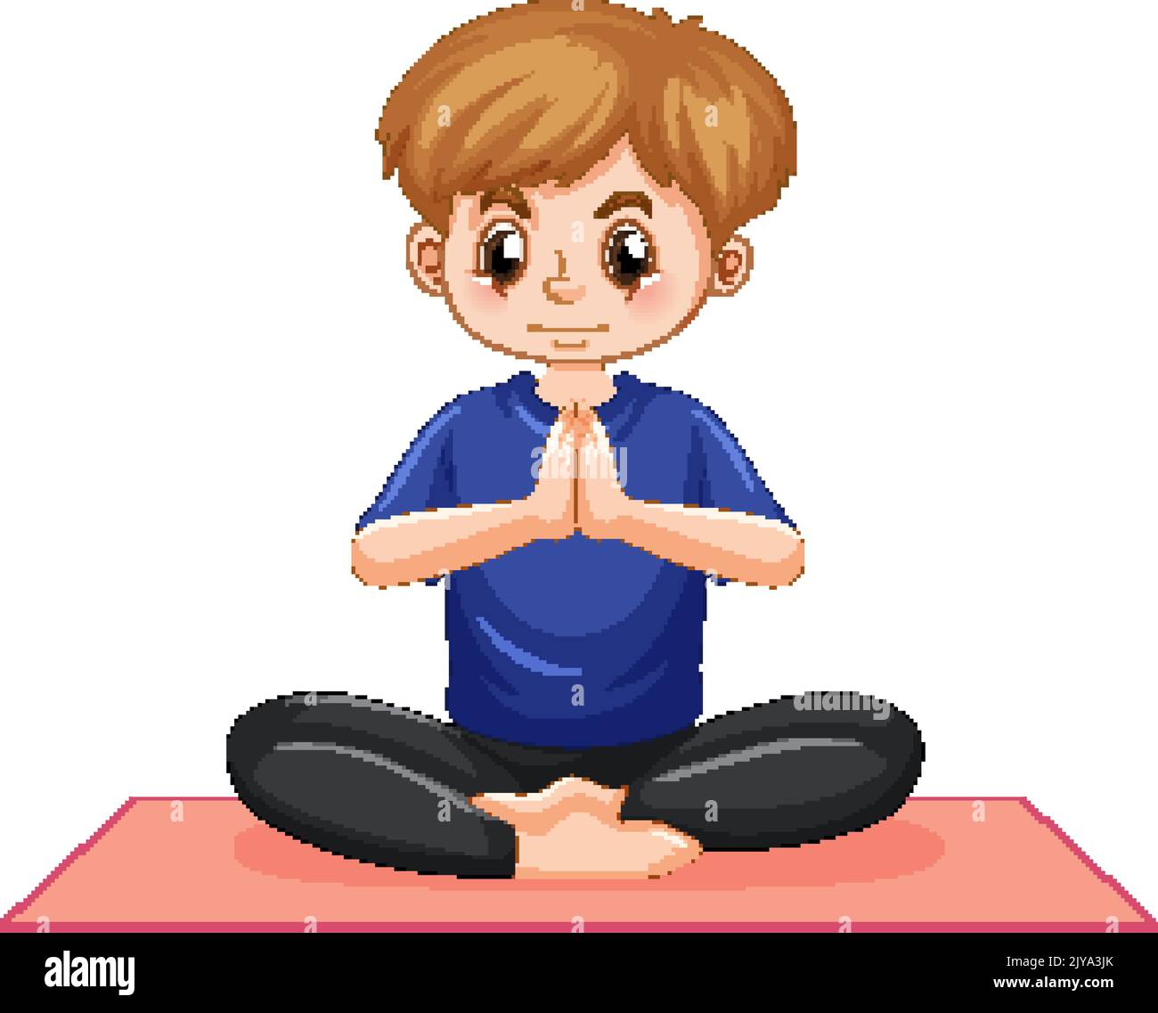 A man doing yoga cartoon character illustration Stock Vector Image ...