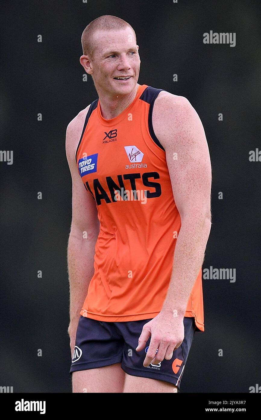 GWS Giants player Sam Jacobs takes part in a training session at Giants ...