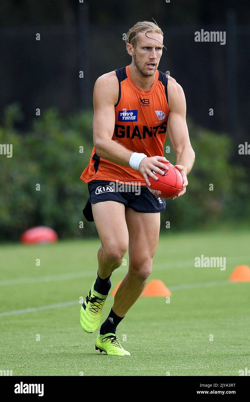 GWS Giants player Nick Haynes takes part in a training session at ...