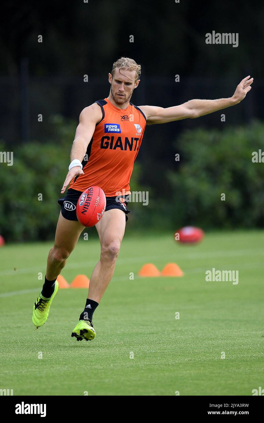 GWS Giants player Nick Haynes takes part in a training session at ...