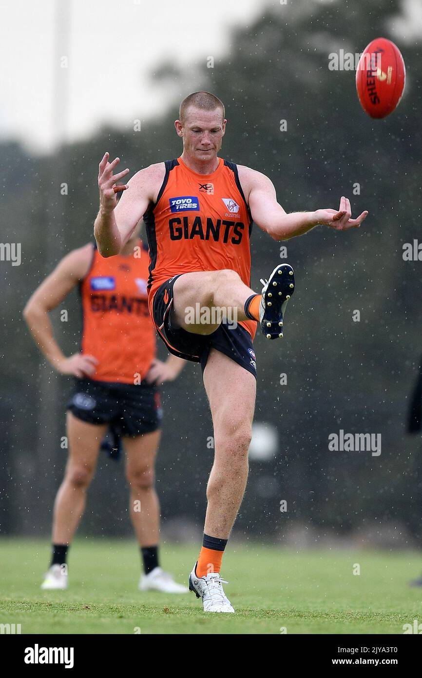 GWS Giants player Sam Jacobs takes part in a training session at Giants ...
