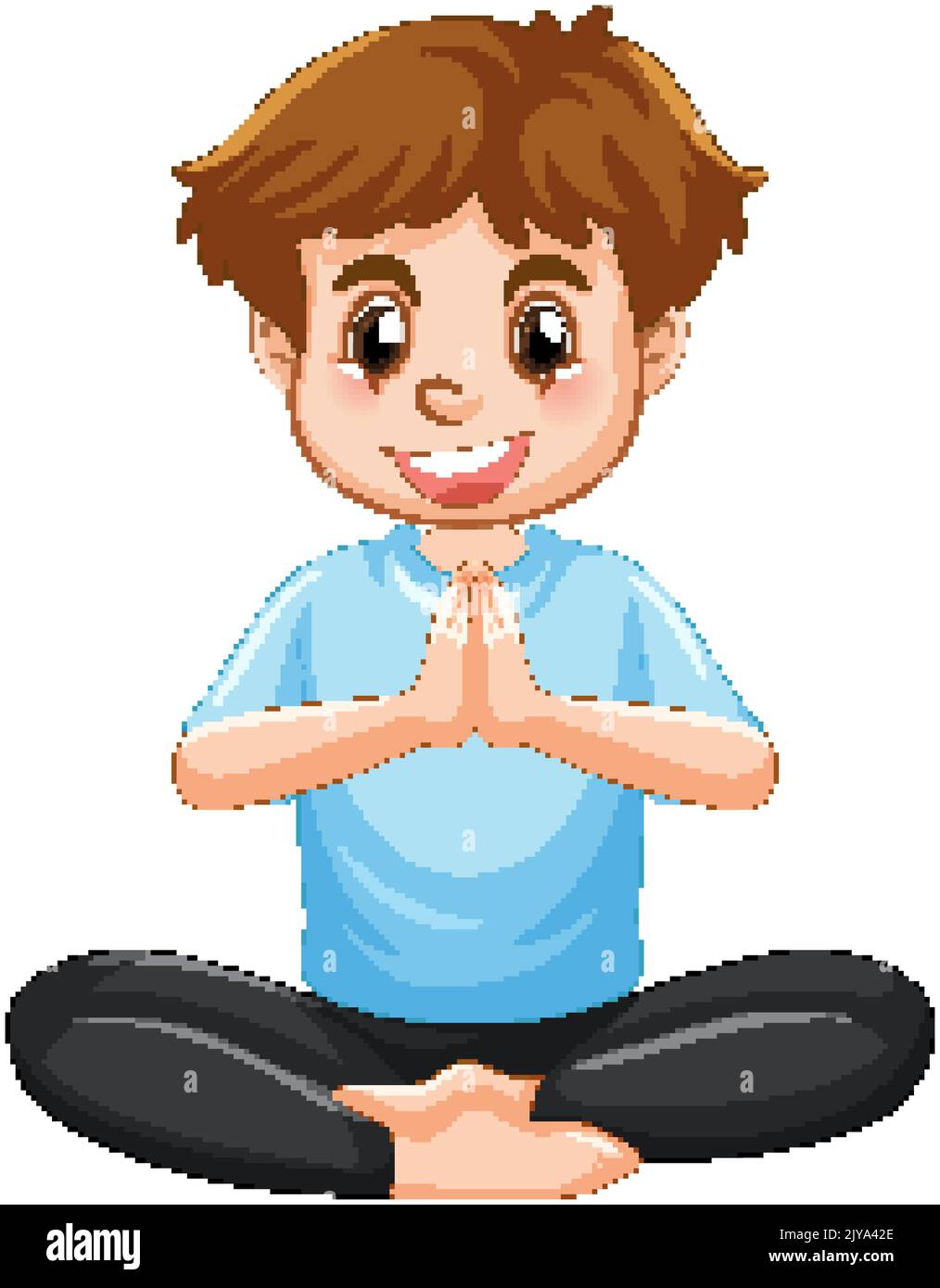 A man doing yoga cartoon character illustration Stock Vector Image ...