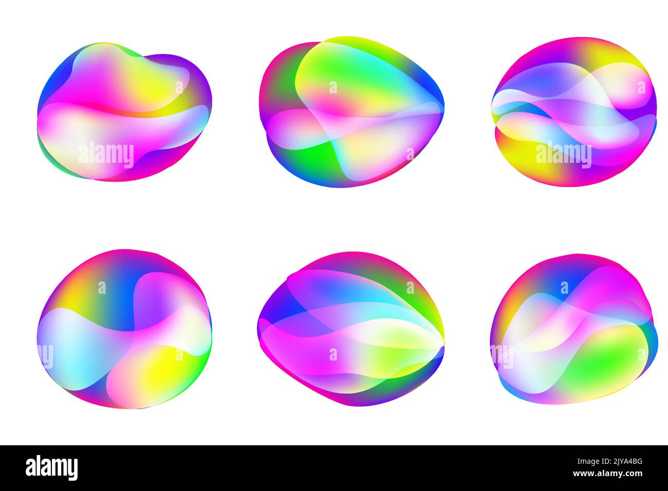 Liquid gradient shapes. Fluid abstract color backgrounds. Holographic ...