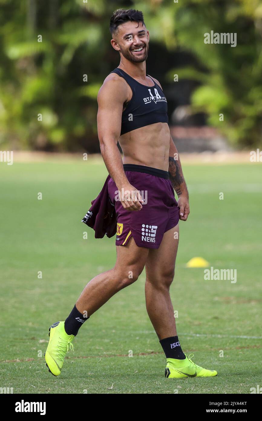 New recruit Jesse Arthars is seen during a Brisbane Broncos NRL ...
