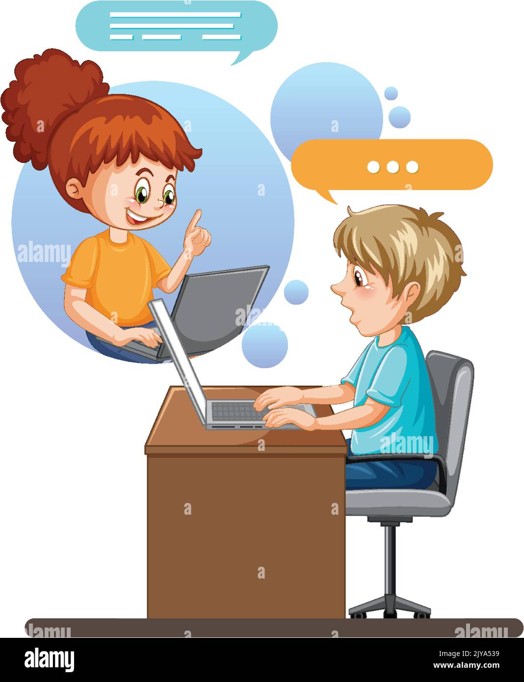 A man browsing social media illustration Stock Vector Image & Art - Alamy