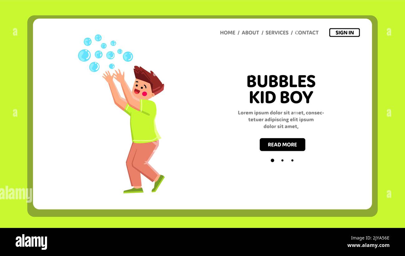 bubbles kid boy vector Stock Vector Image & Art - Alamy
