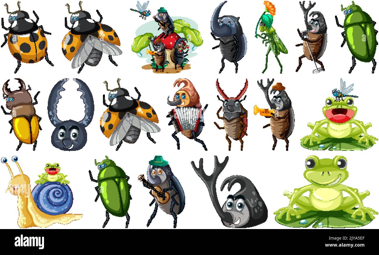 Various small insects Stock Vector Images - Alamy