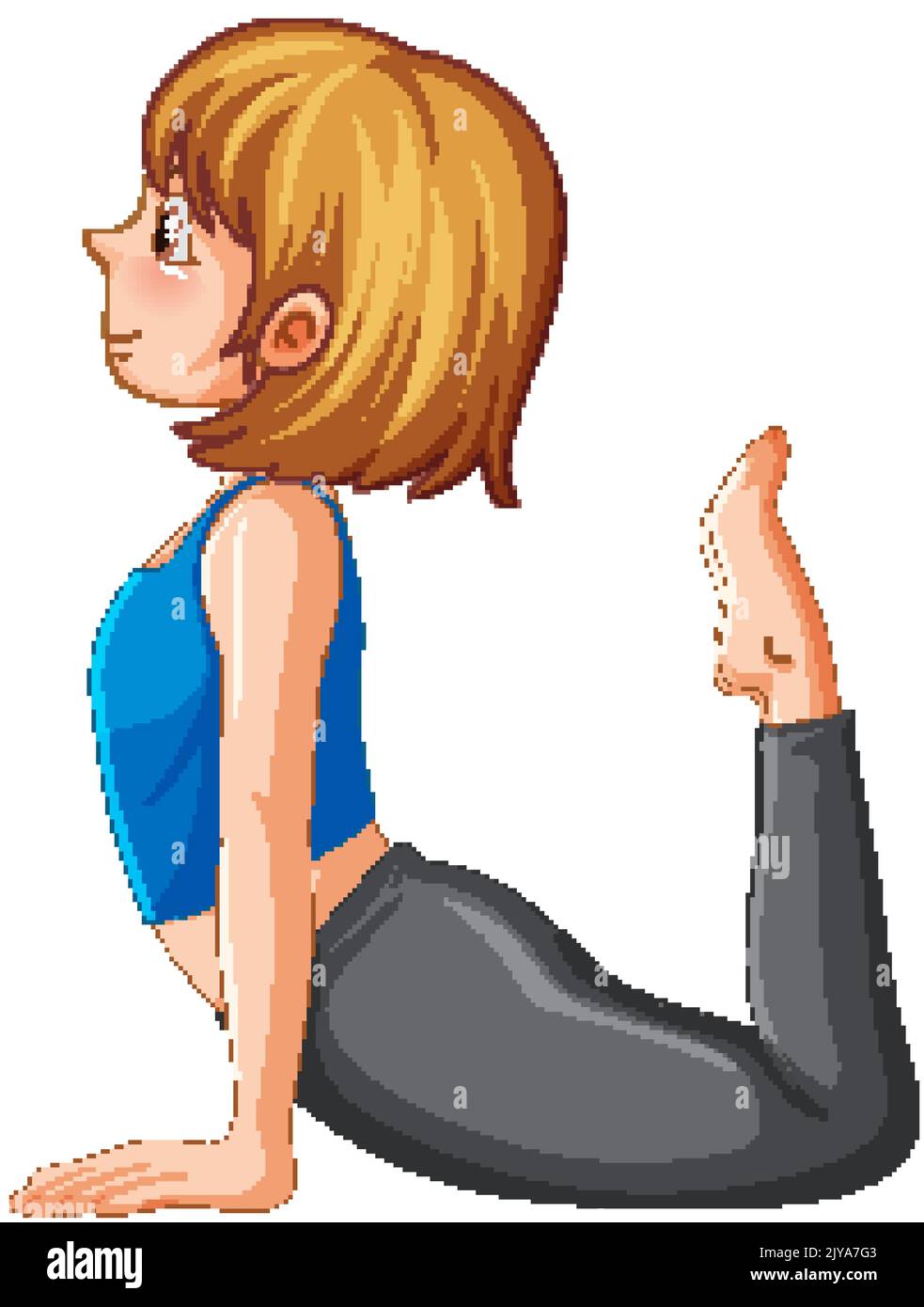 A girl doing yoga cartoon character illustration Stock Vector Image ...