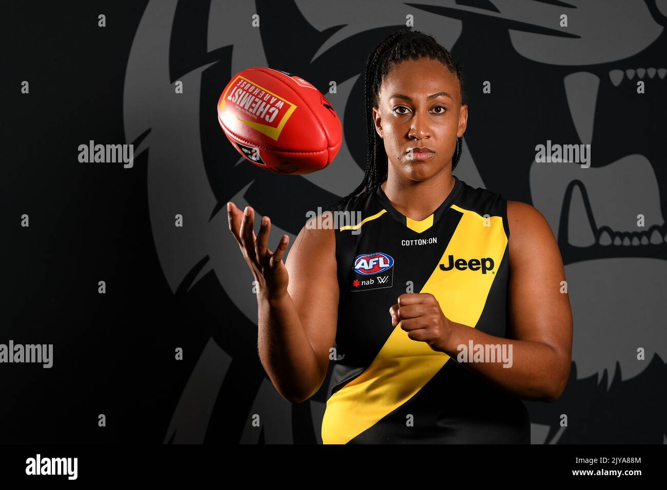 Sabrina Frederick of the Tigers poses for a photograph in the Swinburne ...