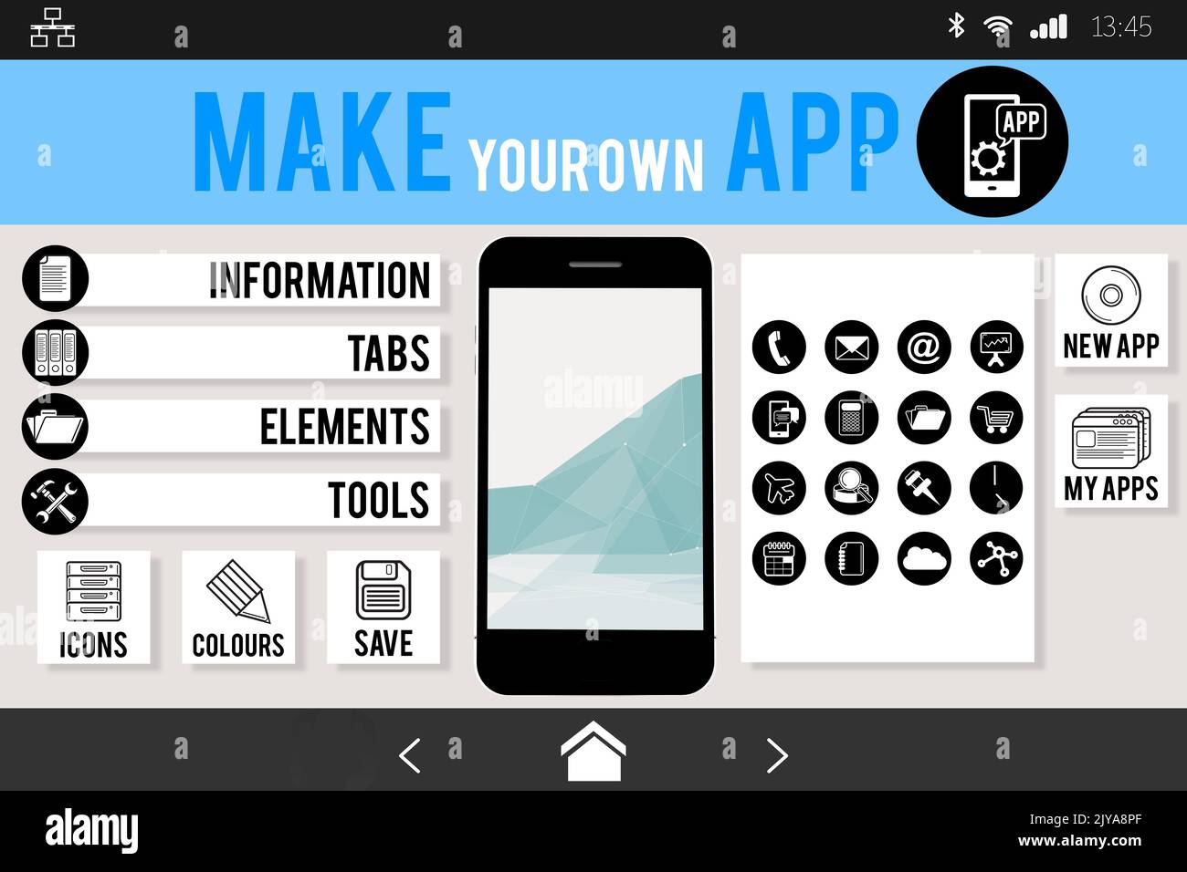 Make your own app smartphone Stock Photo - Alamy