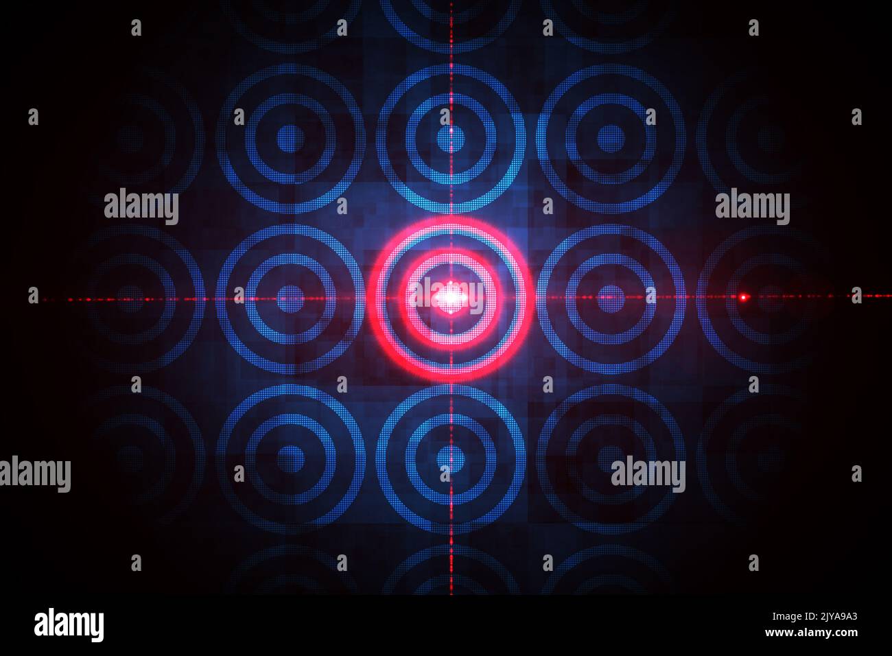 Digital target over computing design on black background Stock Photo ...