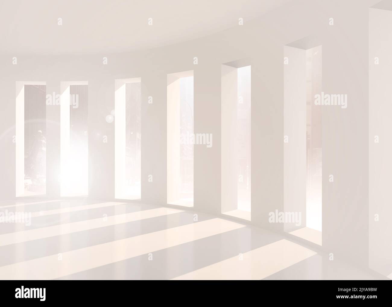 Bright white room with windows Stock Photo - Alamy