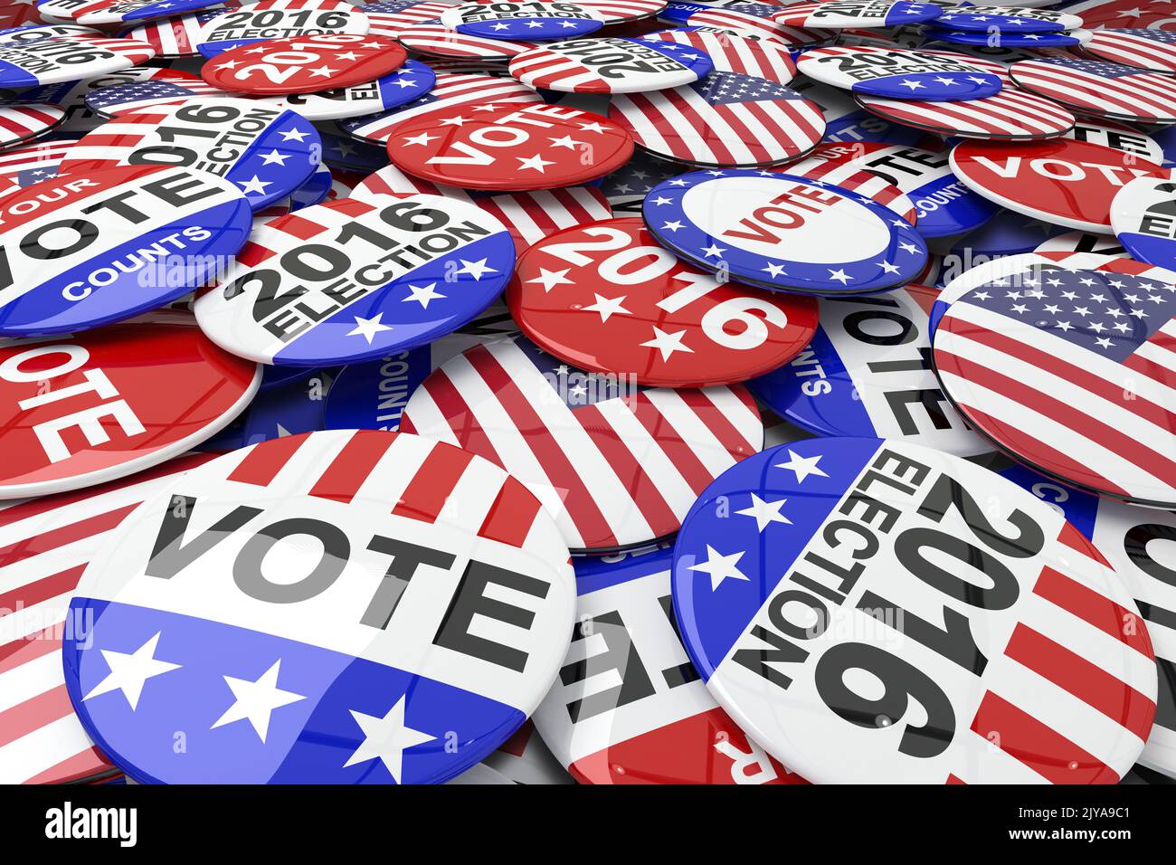 Badge vote 2016 for election Stock Photo - Alamy