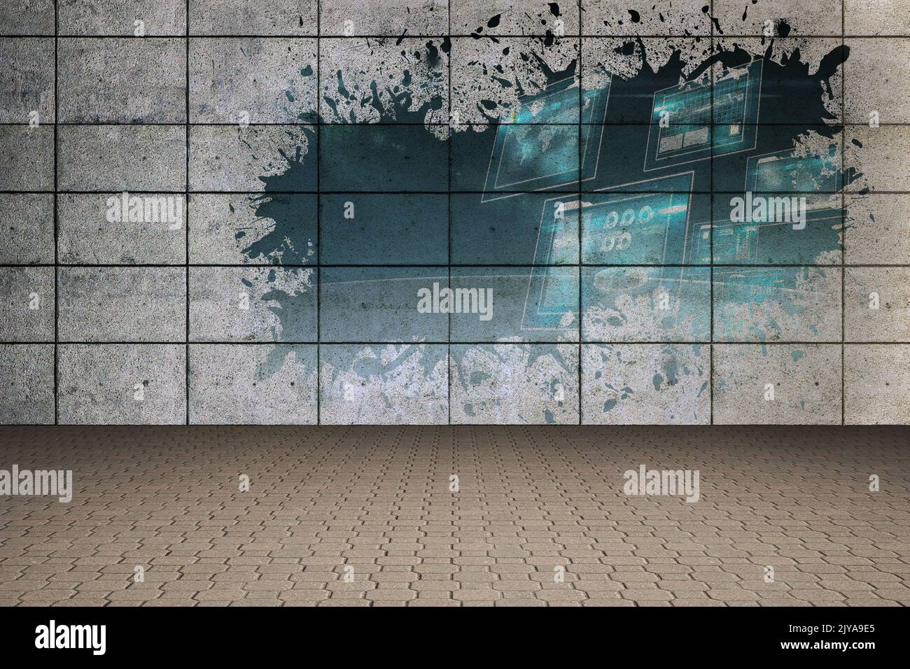 Splash showing technology interface Stock Photo - Alamy