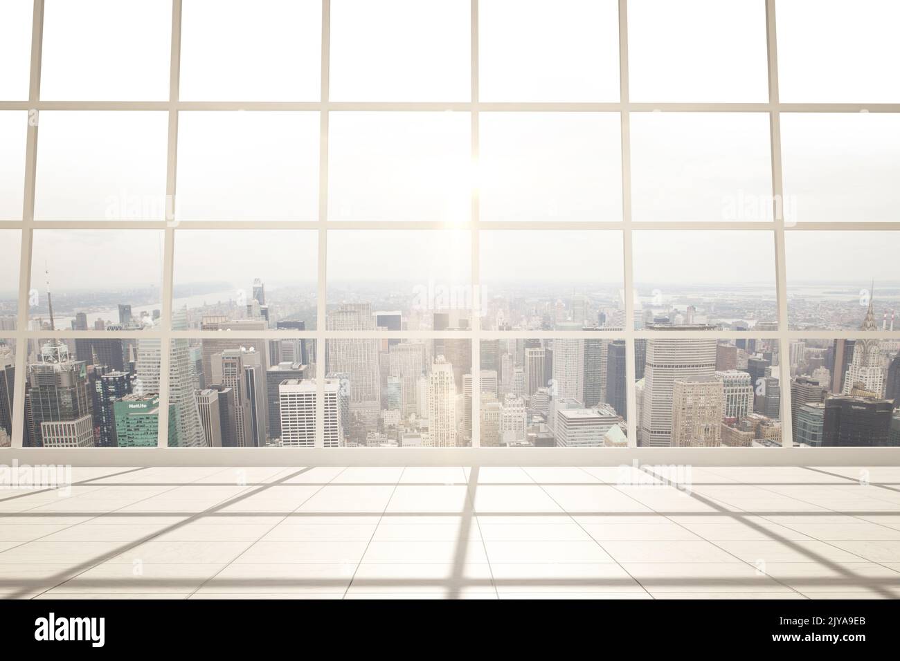 View of a city through a window Stock Photo - Alamy