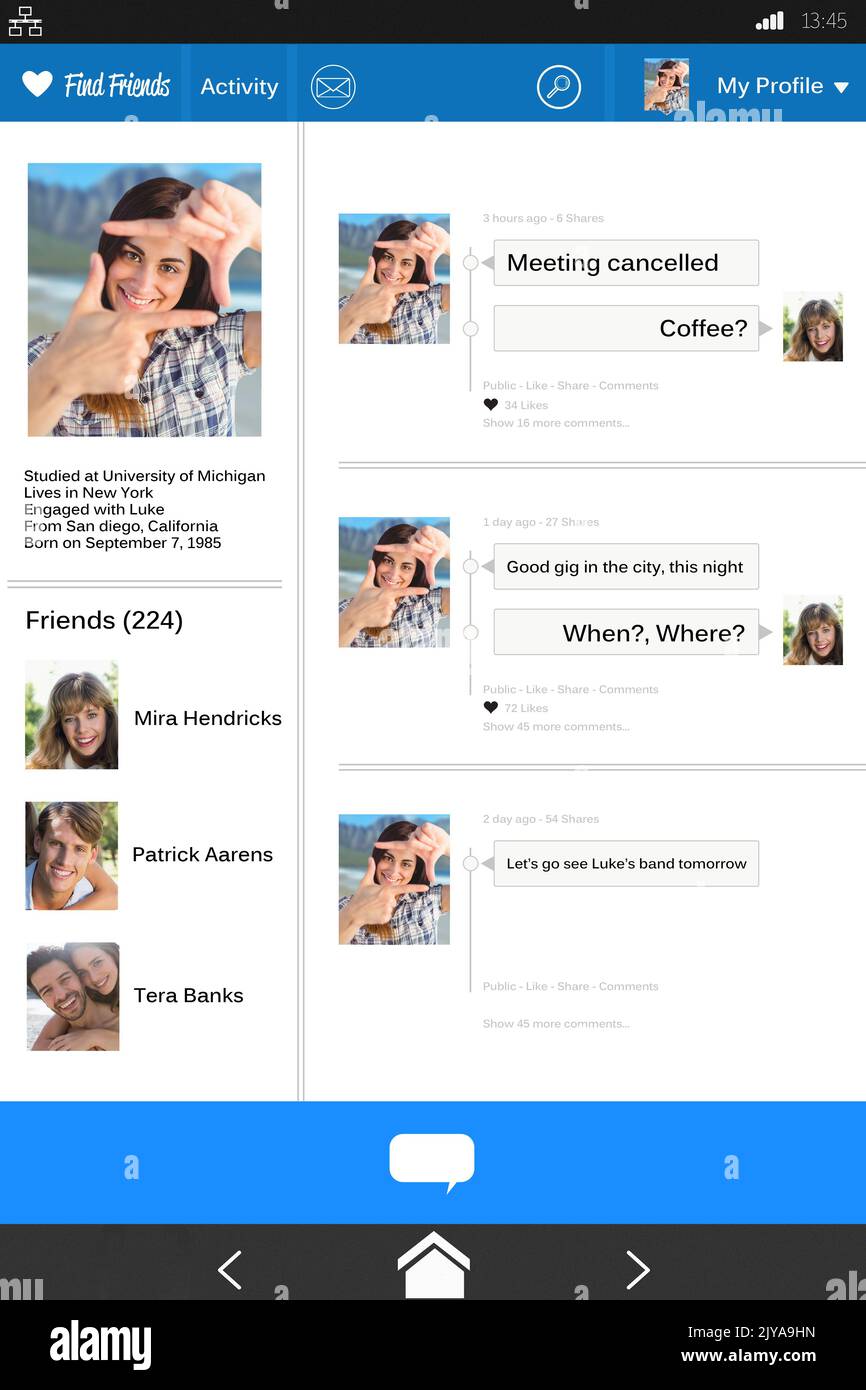 Interface of chat application Stock Photo - Alamy