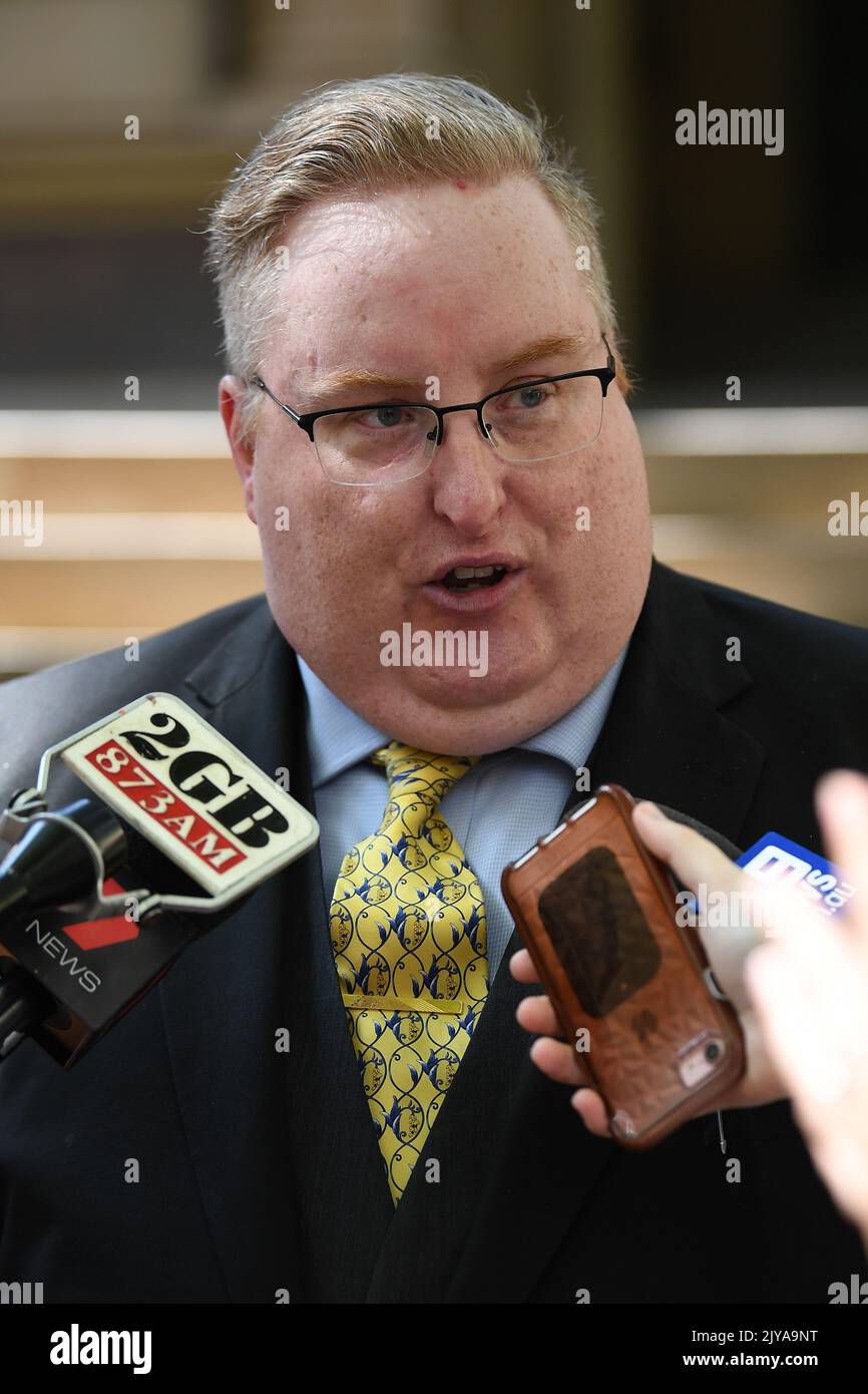 Aaron Kernaghan, lawyer for Professor Dianne Jolley, speaks to media ...