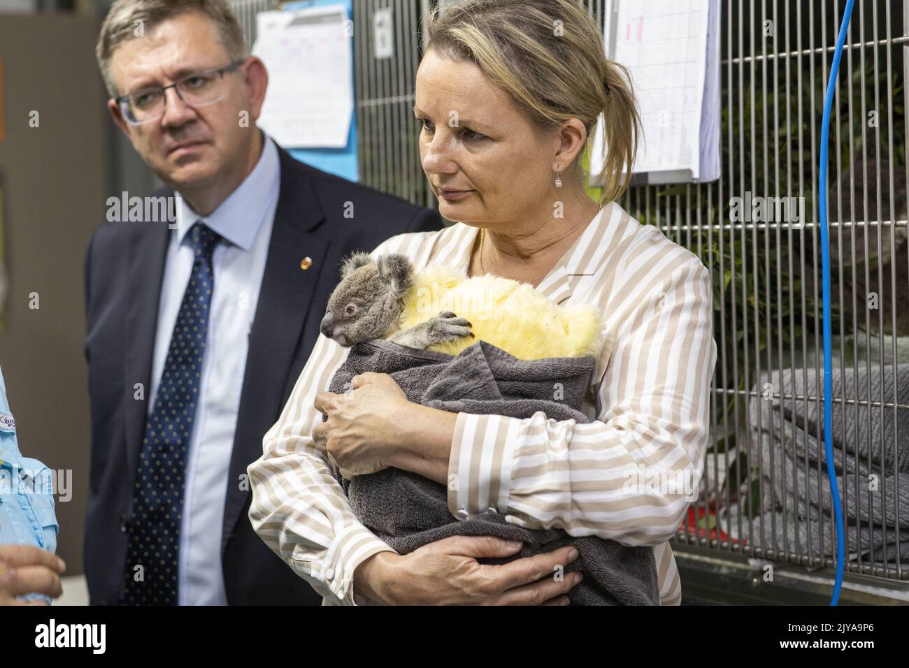Minister for the Environment Sussan Ley and Senator Paul Scarr are seen ...