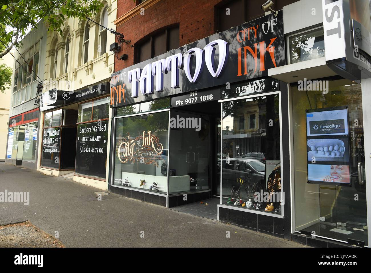 General view of the City of Ink tattoo parlour in South Melbourne in ...