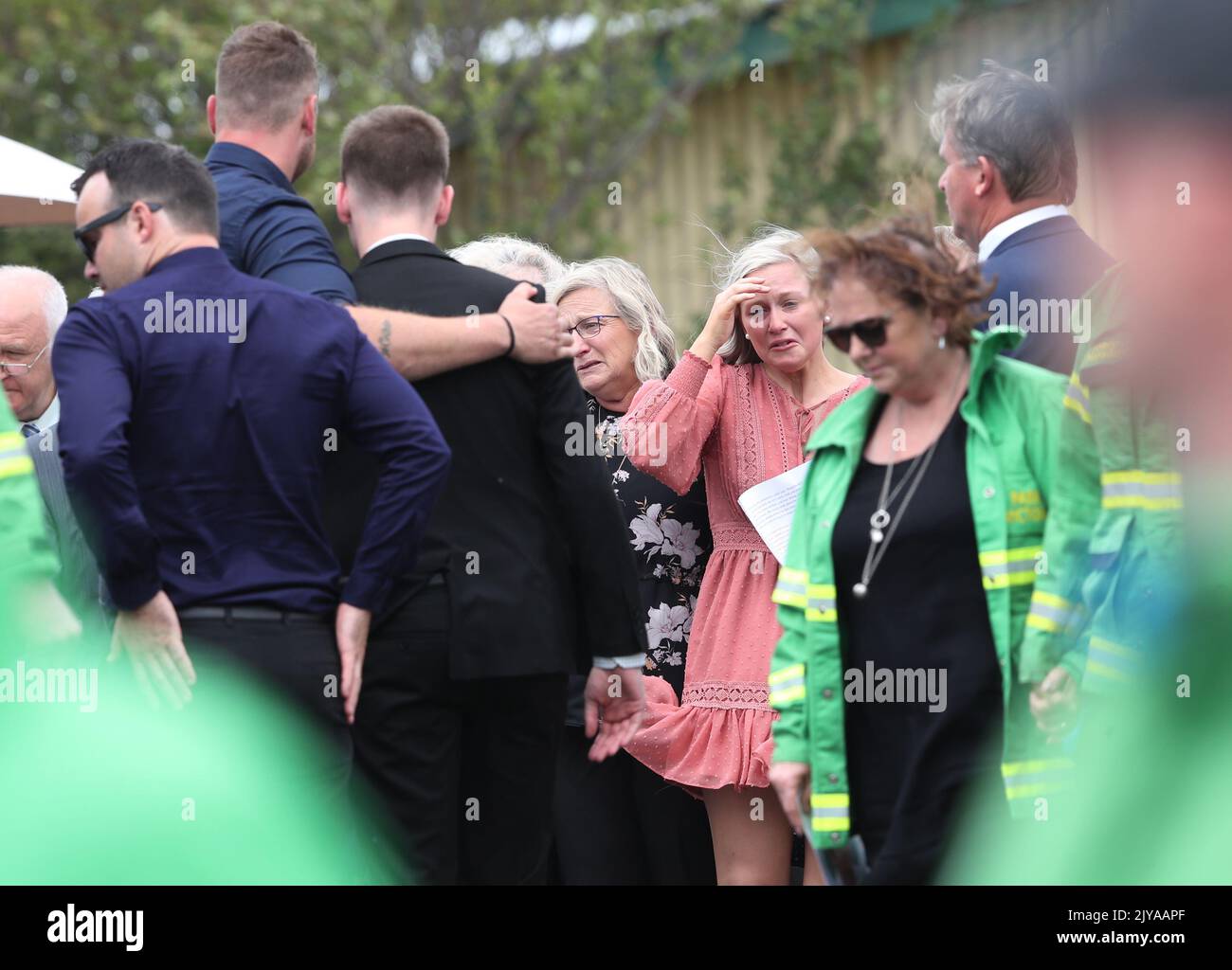 The funeral for veteran firefighter Bill Slade at Wonthaggi State Coal ...