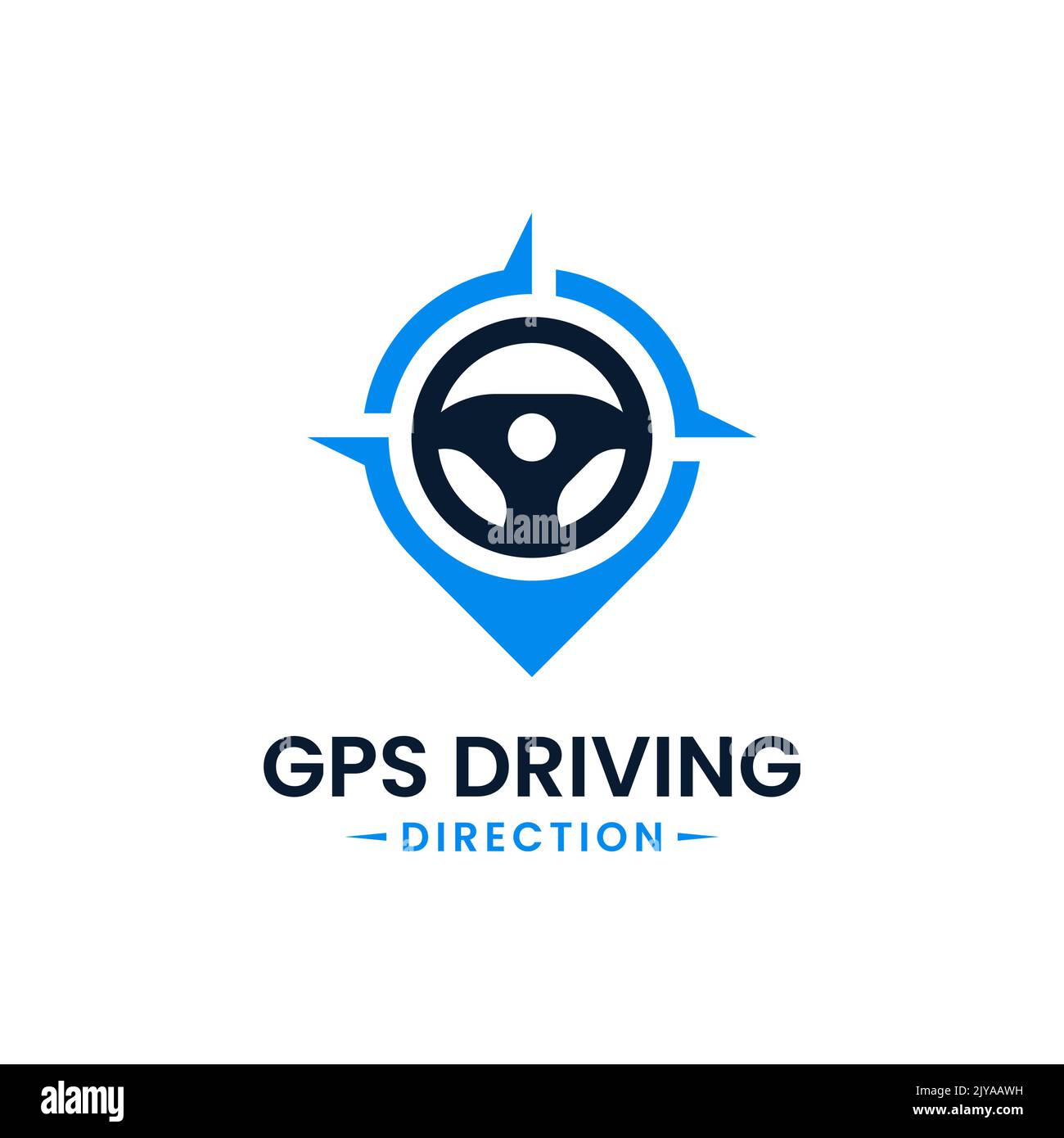 Drive point logo design template. Map pointer. Steering wheel and gps ...