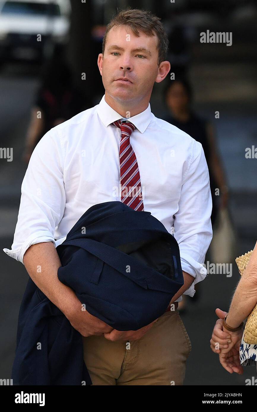 Nick Warby arrives at the Downing Centre Local Court in Sydney ...