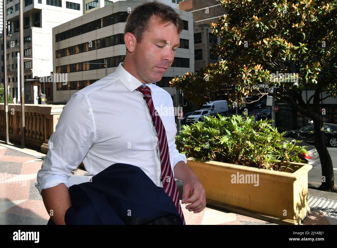 Nick Warby arrives at the Downing Centre Local Court in Sydney ...