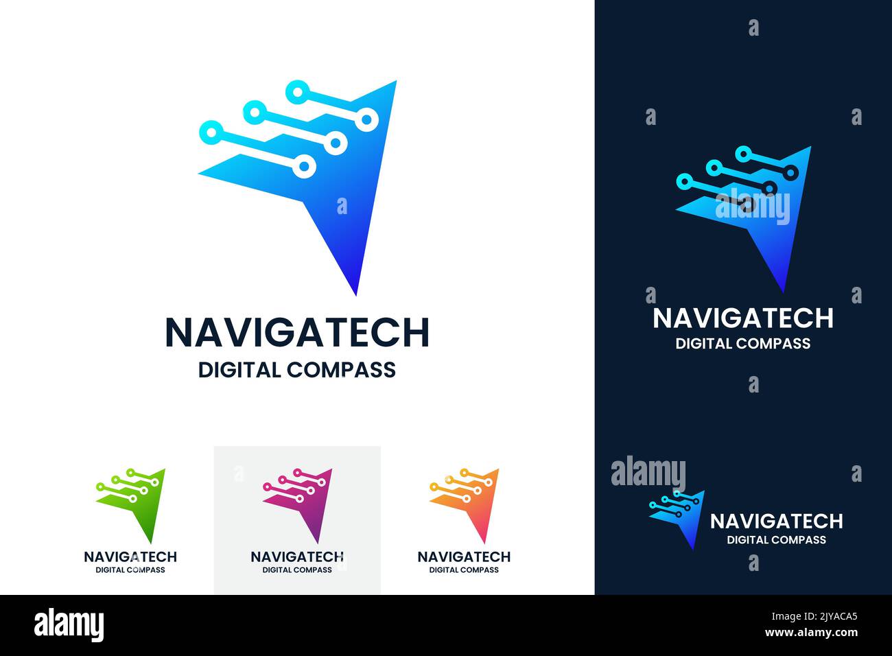 Digital compass logo design template. Illustration symbol concept for ...