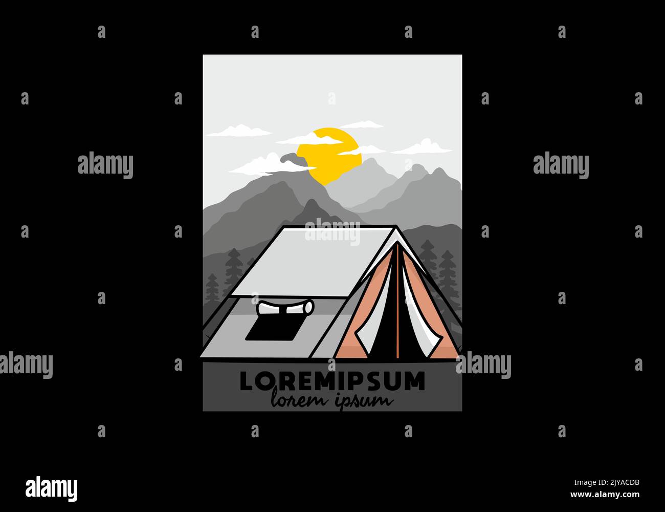 Colorful double layer tent flat illustration badge design Stock Vector ...