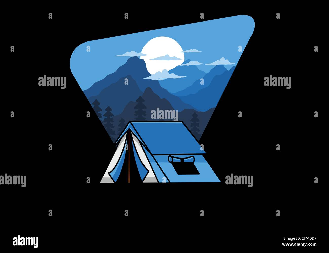 Colorful double layer tent flat illustration badge design Stock Vector ...